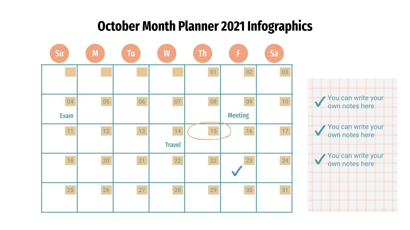 October Month Planner 2021 Infographics | Google Slides & PPT