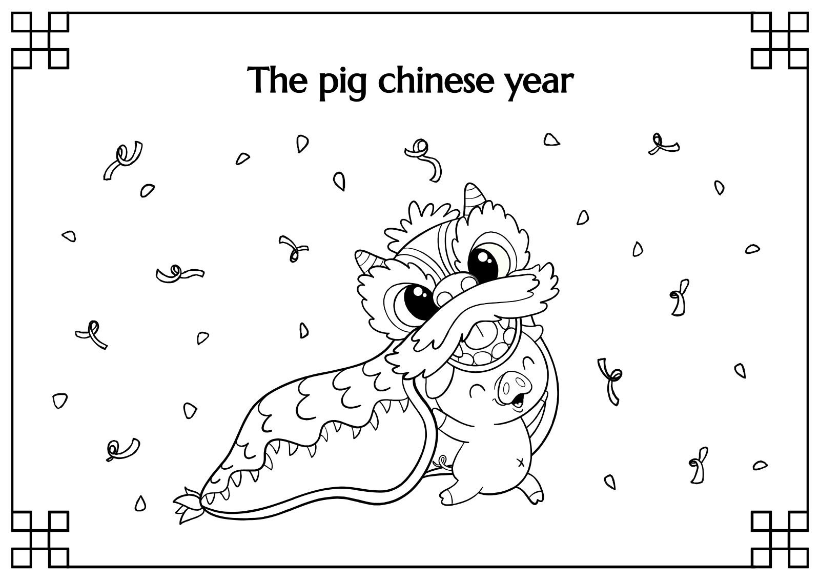 Nouvel an chinois : feuilles à colorier | Google Slides et PPT