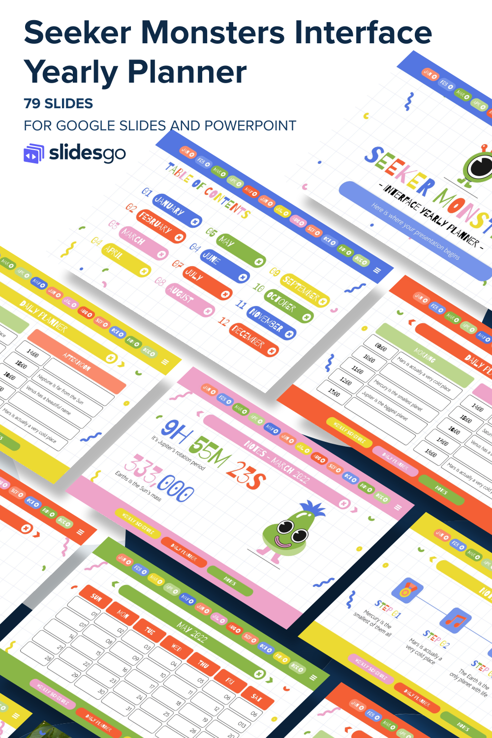 Seeker Monsters Interface Yearly Planner