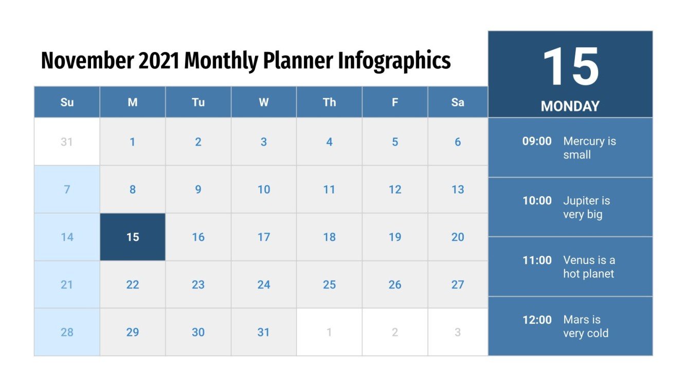 November Monthly Planner 2021 | Google Slides & PPT