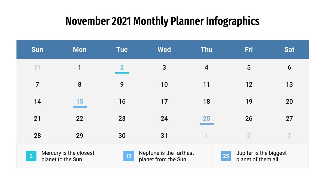 November Monthly Planner 2021 | Google Slides & PPT