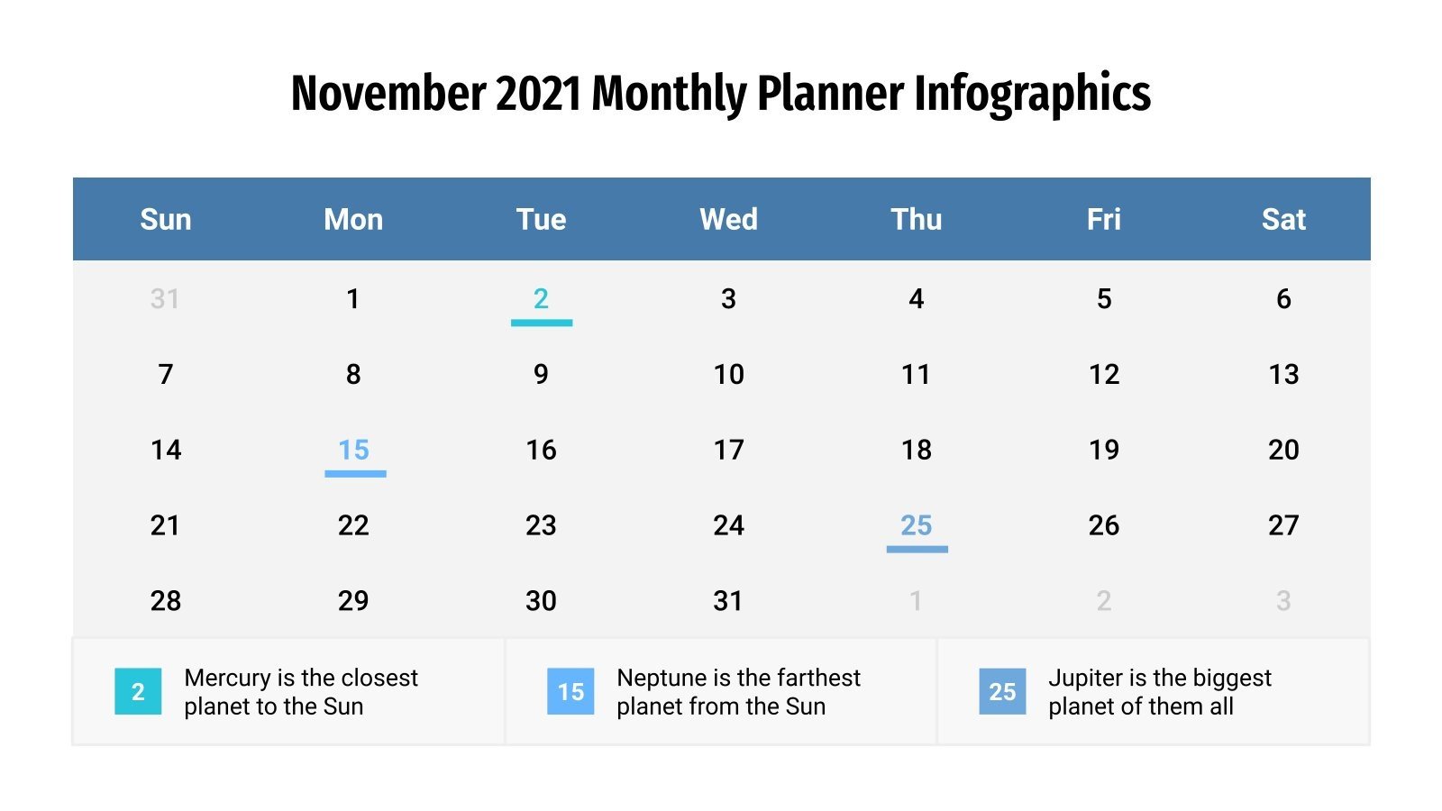 November Monthly Planner 2021 | Google Slides & PPT