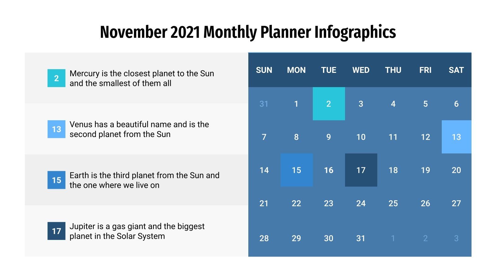 November Monthly Planner 2021 | Google Slides & PPT
