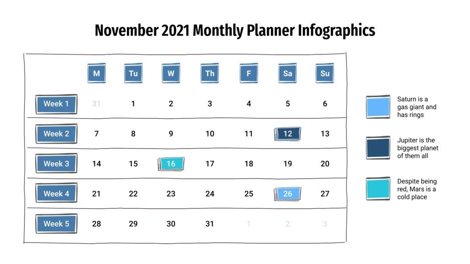 November Monthly Planner 2021 | Google Slides & PPT