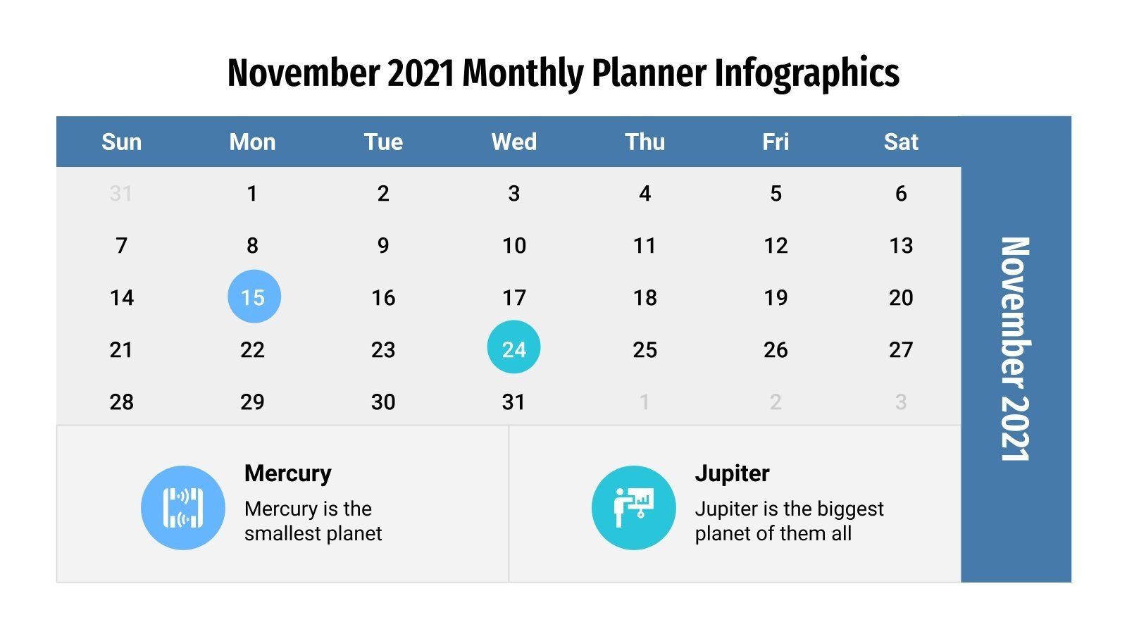 November Monthly Planner 2021 | Google Slides & PPT