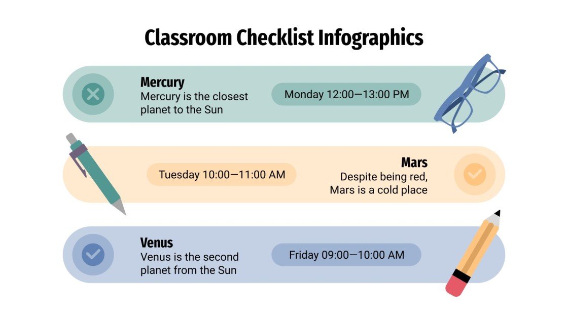 Classroom Checklist Infographics | Google Slides & PowerPoint