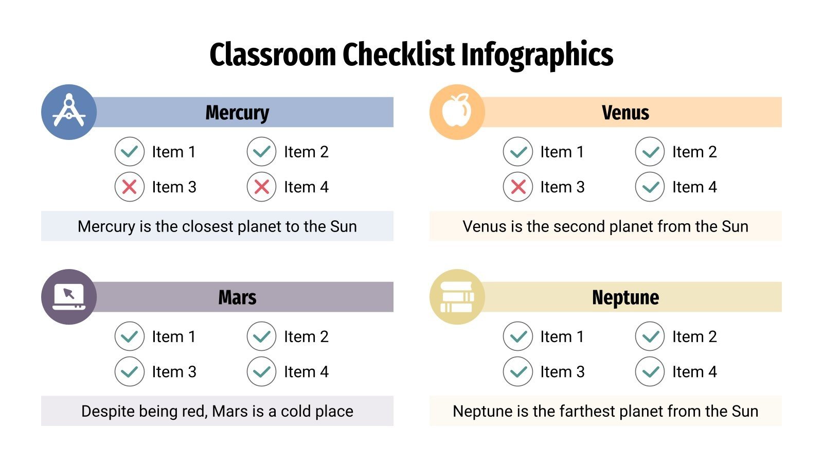 Classroom Checklist Infographics | Google Slides & PowerPoint
