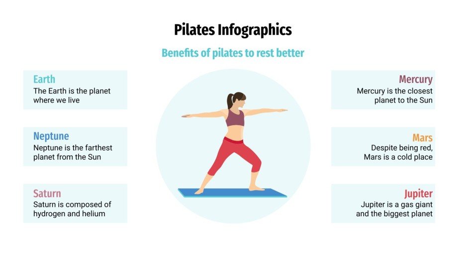 Infográficos de Pilates | Modelo do Google Slides e PPT