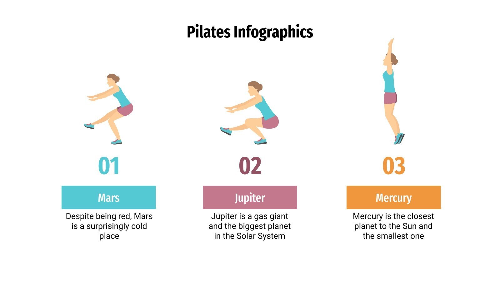 Infográficos de Pilates | Modelo do Google Slides e PPT