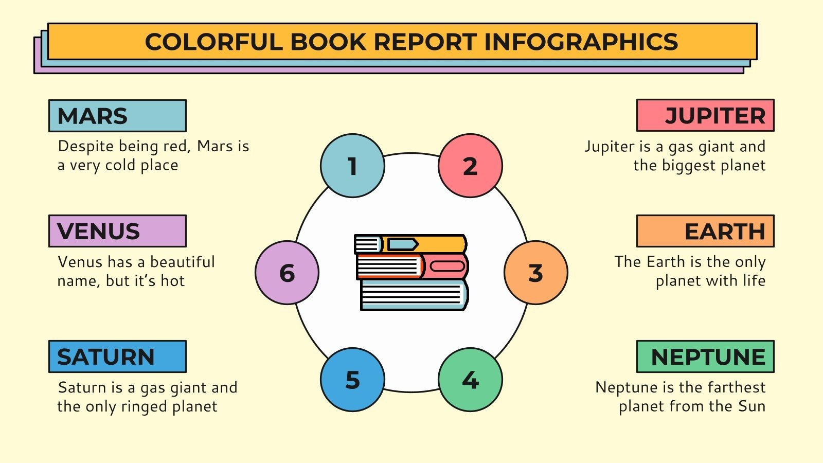 Colorful Book Report Infographics | Google Slides & PowerPoint