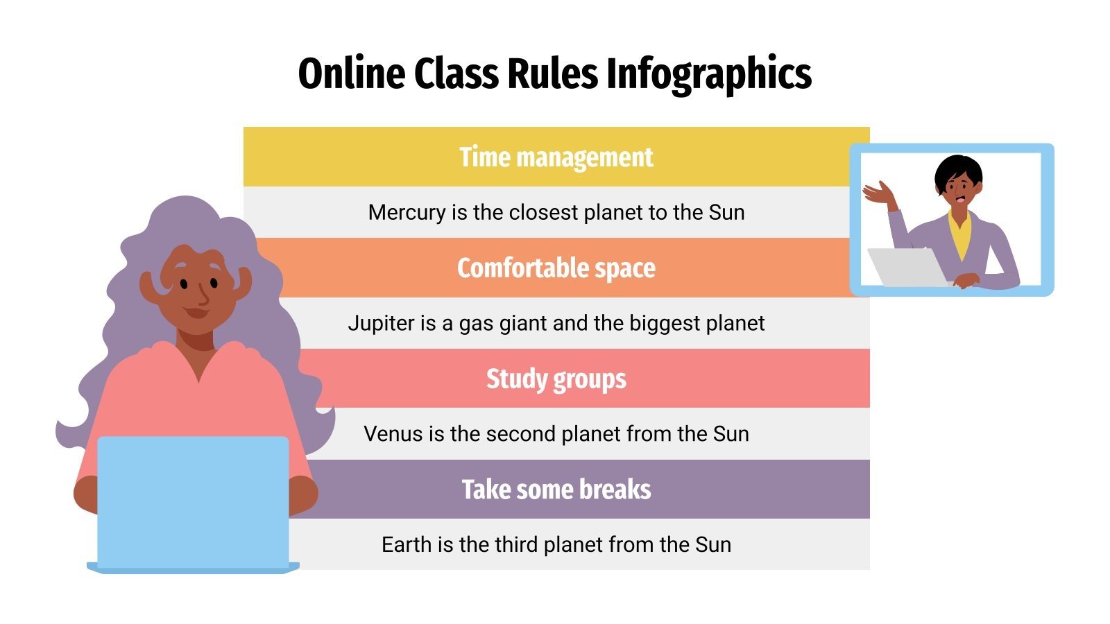 Online Class Rules Infographics | Google Slides & PowerPoint