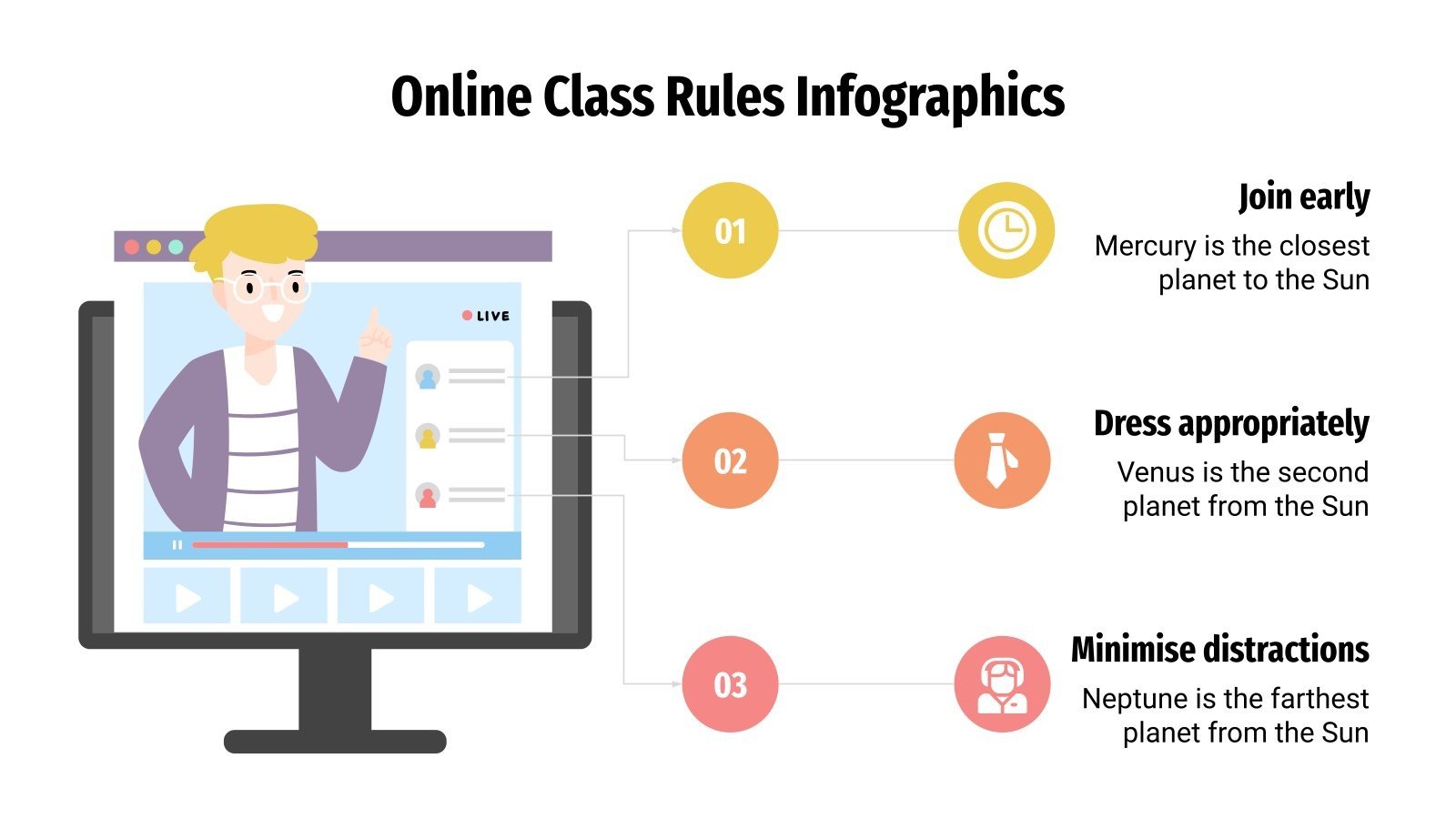 Online Class Rules Infographics | Google Slides & PowerPoint