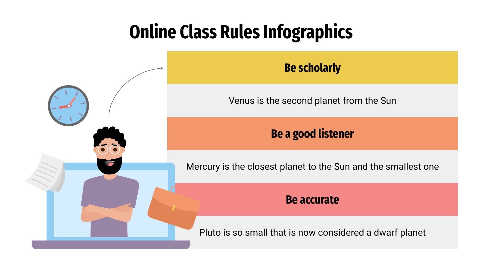 Online Class Rules Infographics | Google Slides & PowerPoint
