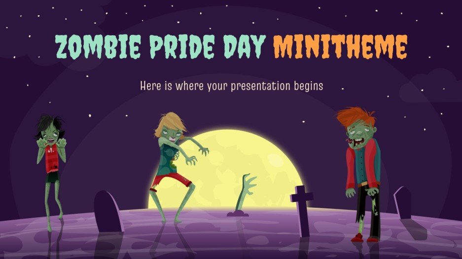 Free Google Slides themes & PPT templates about zombies