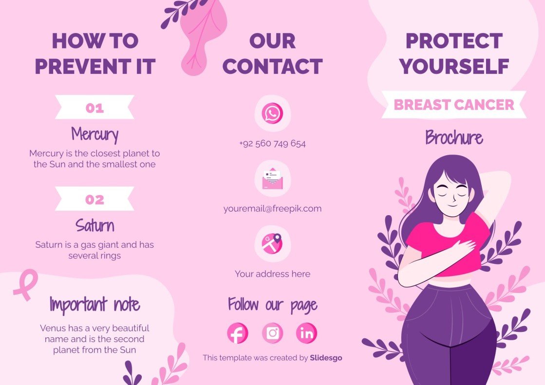 Protect Yourself: Breast Cancer Brochure | Google Slides & PPT