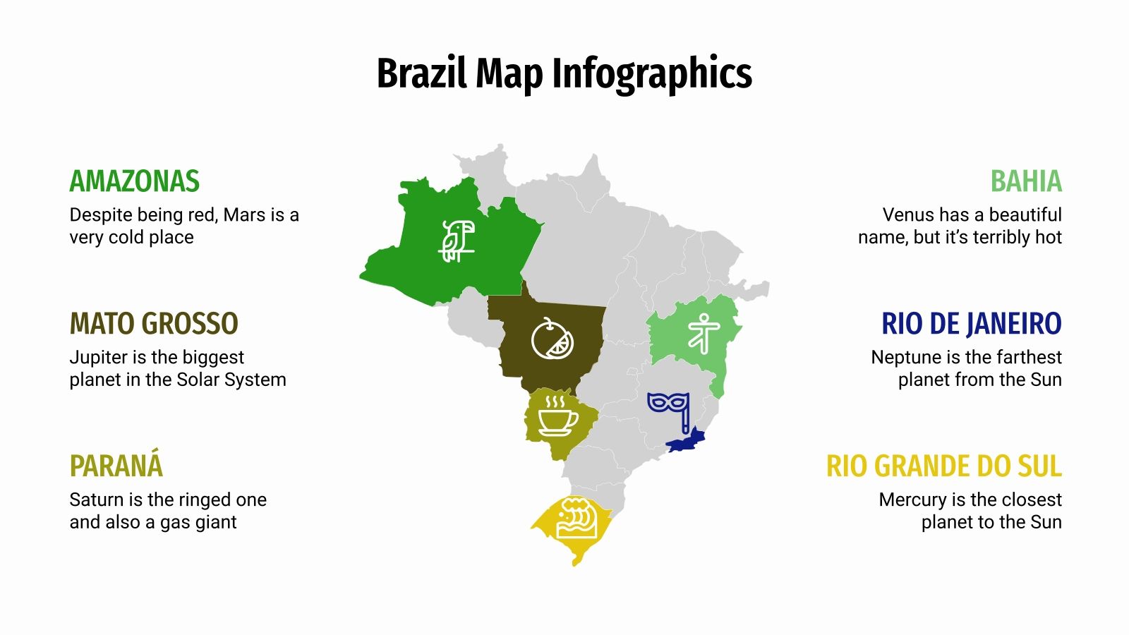 Infográficos com mapas do Brasil | Tema do Google Slides e PPT