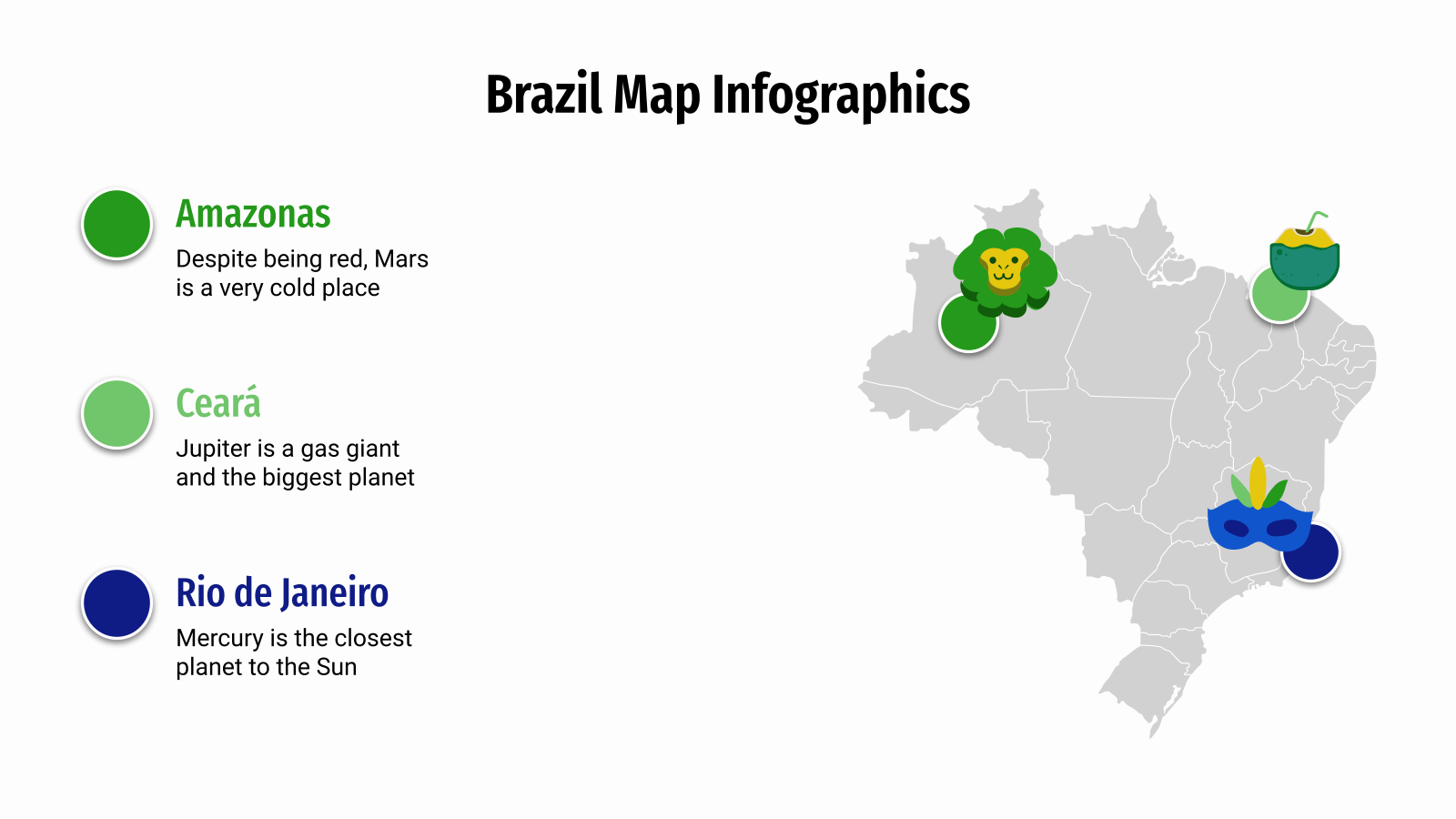 Infografías de mapa Brasil | Tema de Google Slides y PPT