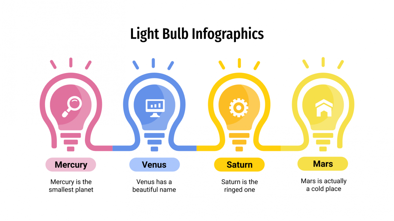 Infographies ampoules | Modèle Google Slides et PPT