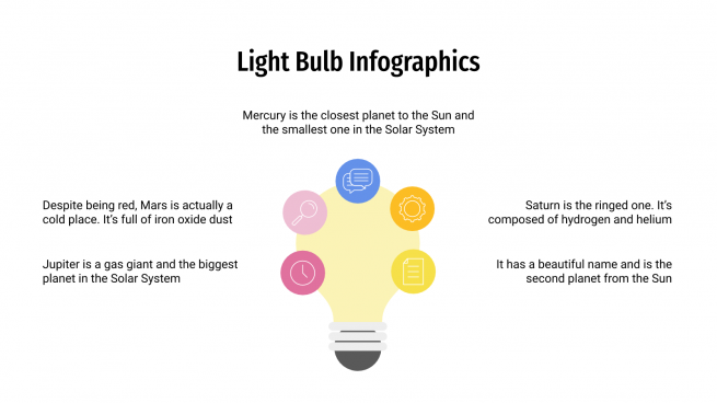 Infographies ampoules | Modèle Google Slides et PPT