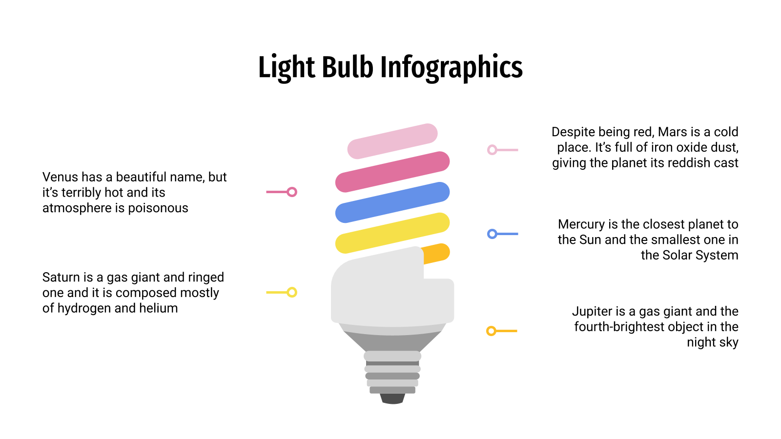 Infographies ampoules | Modèle Google Slides et PPT