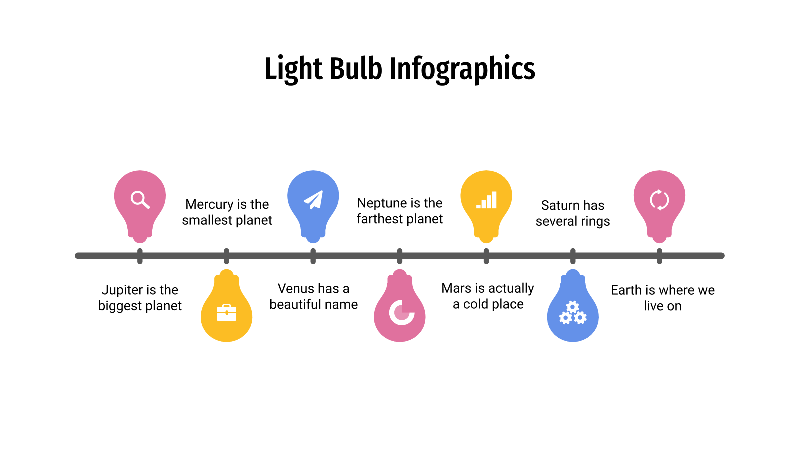 Infographies ampoules | Modèle Google Slides et PPT