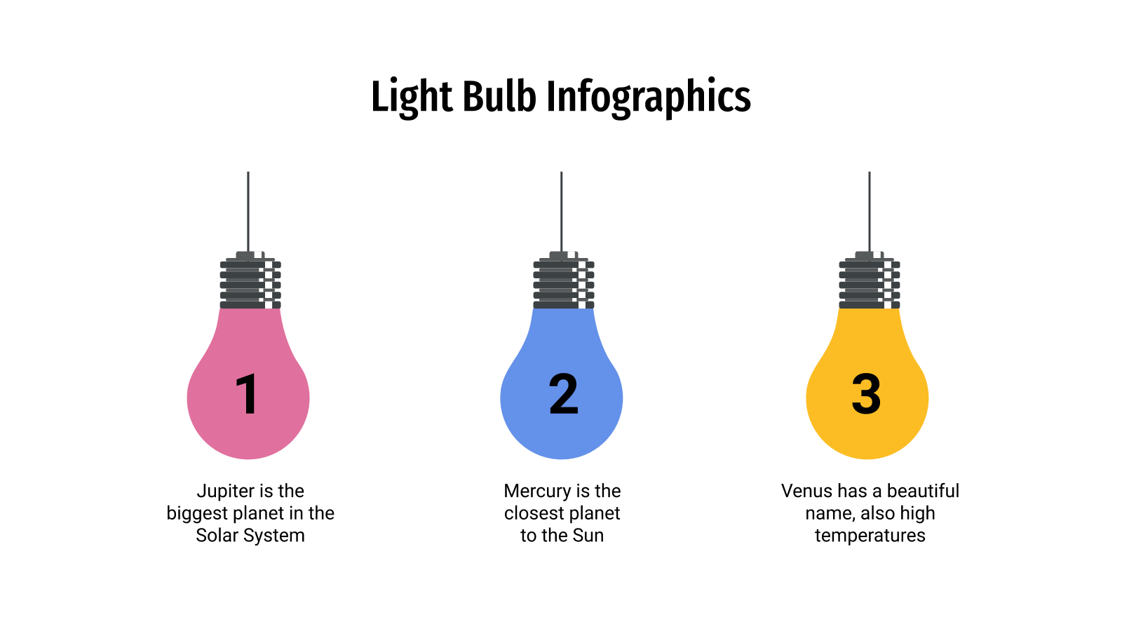 Infographies ampoules | Modèle Google Slides et PPT
