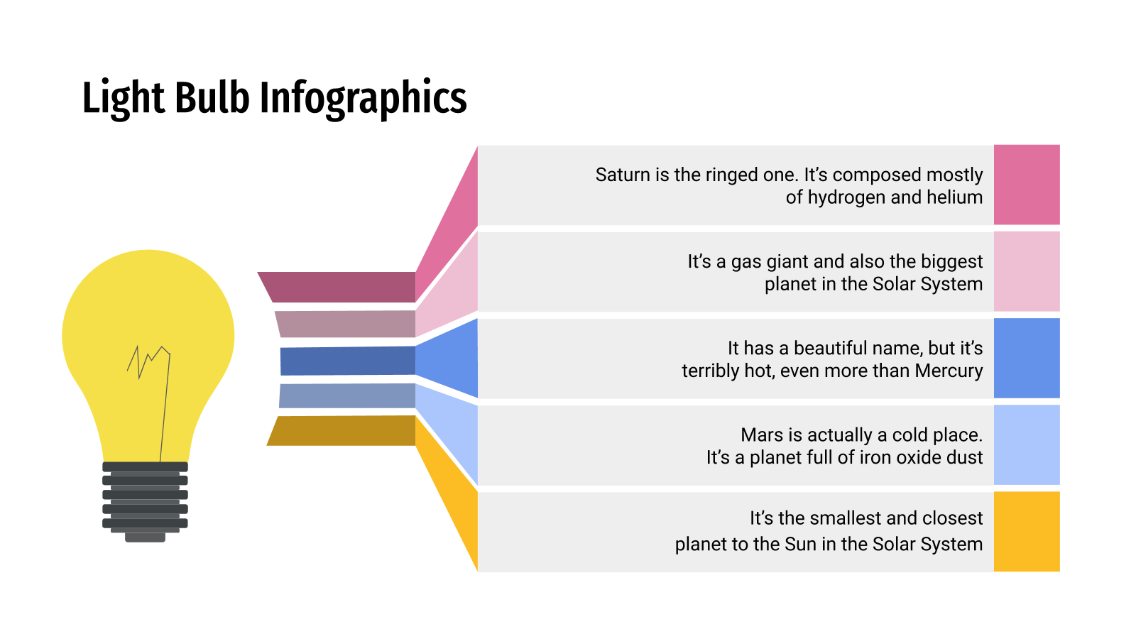 Infographies ampoules | Modèle Google Slides et PPT