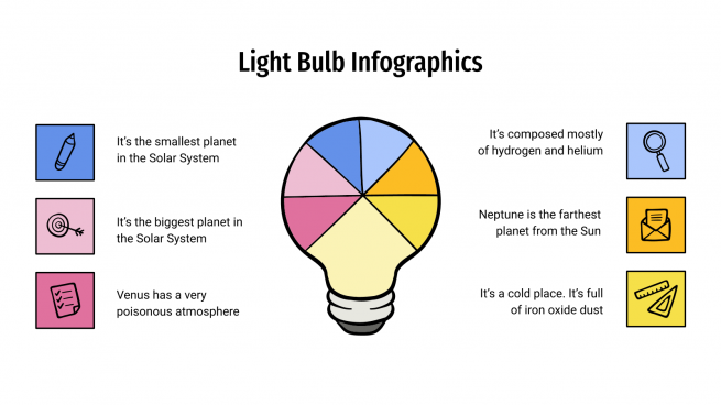 Infographies ampoules | Modèle Google Slides et PPT