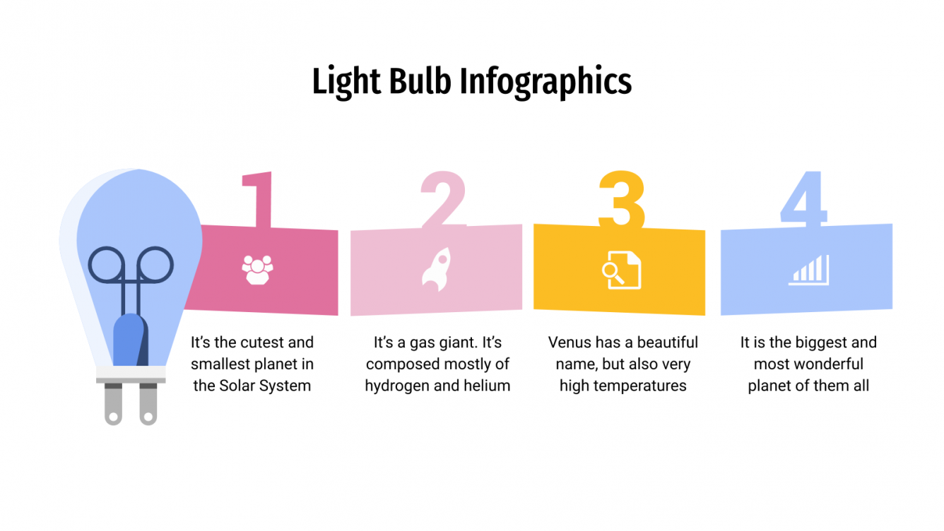 Infographies ampoules | Modèle Google Slides et PPT
