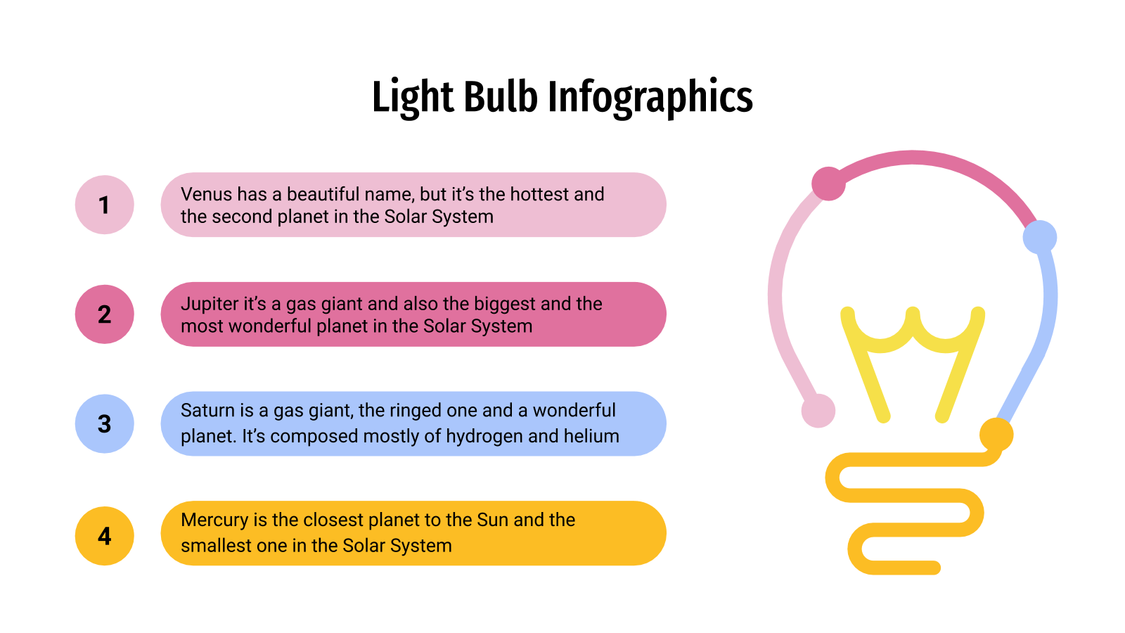 Infographies ampoules | Modèle Google Slides et PPT