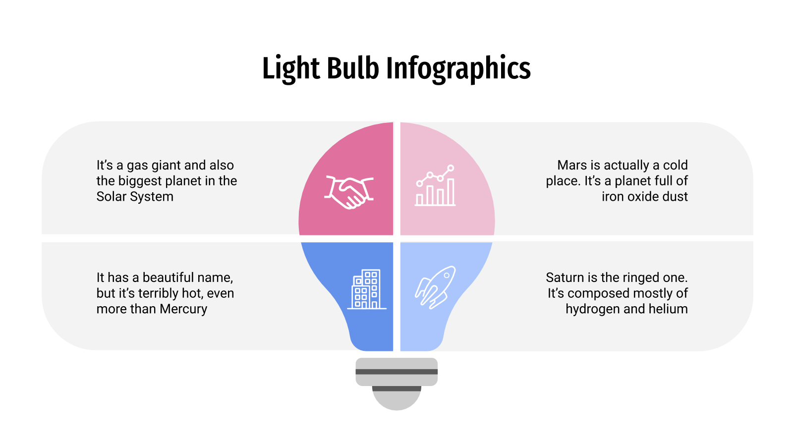 Infographies ampoules | Modèle Google Slides et PPT