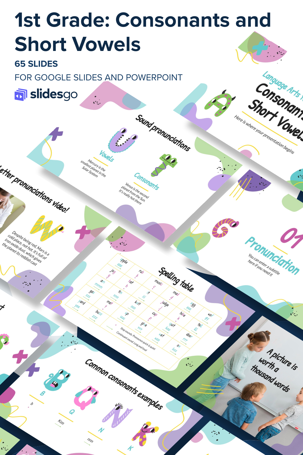 1st Grade: Consonants and Short Vowels Lesson | Google Slides