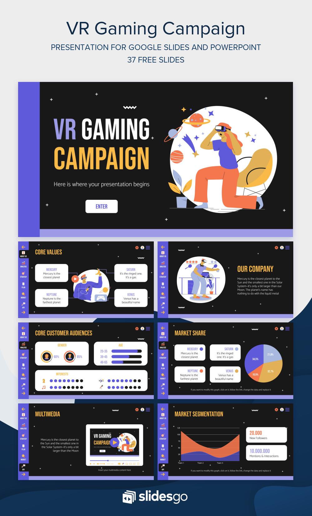 VR Gaming Campaign | Google Slides & PowerPoint theme