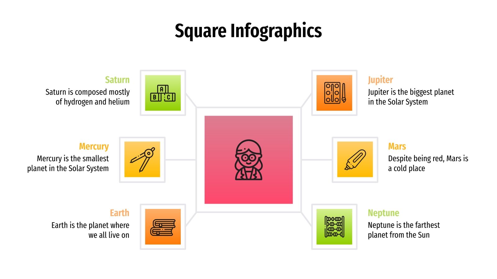 Free Square Infographics for Google Slides and PowerPoint