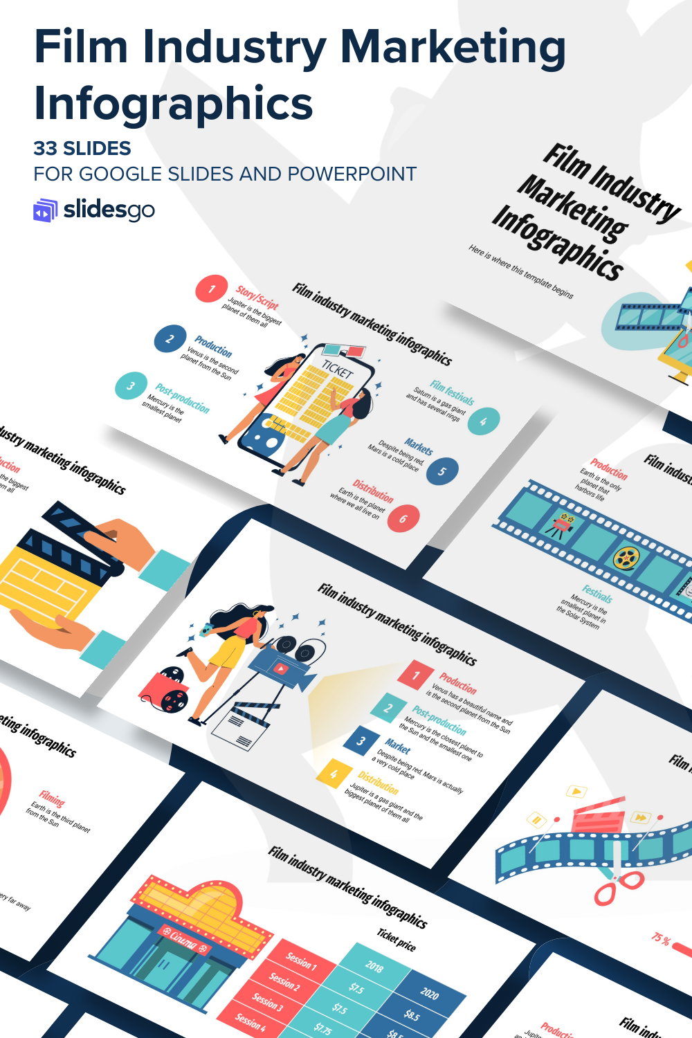Film Industry Marketing Infographics | Google Slides & PPT