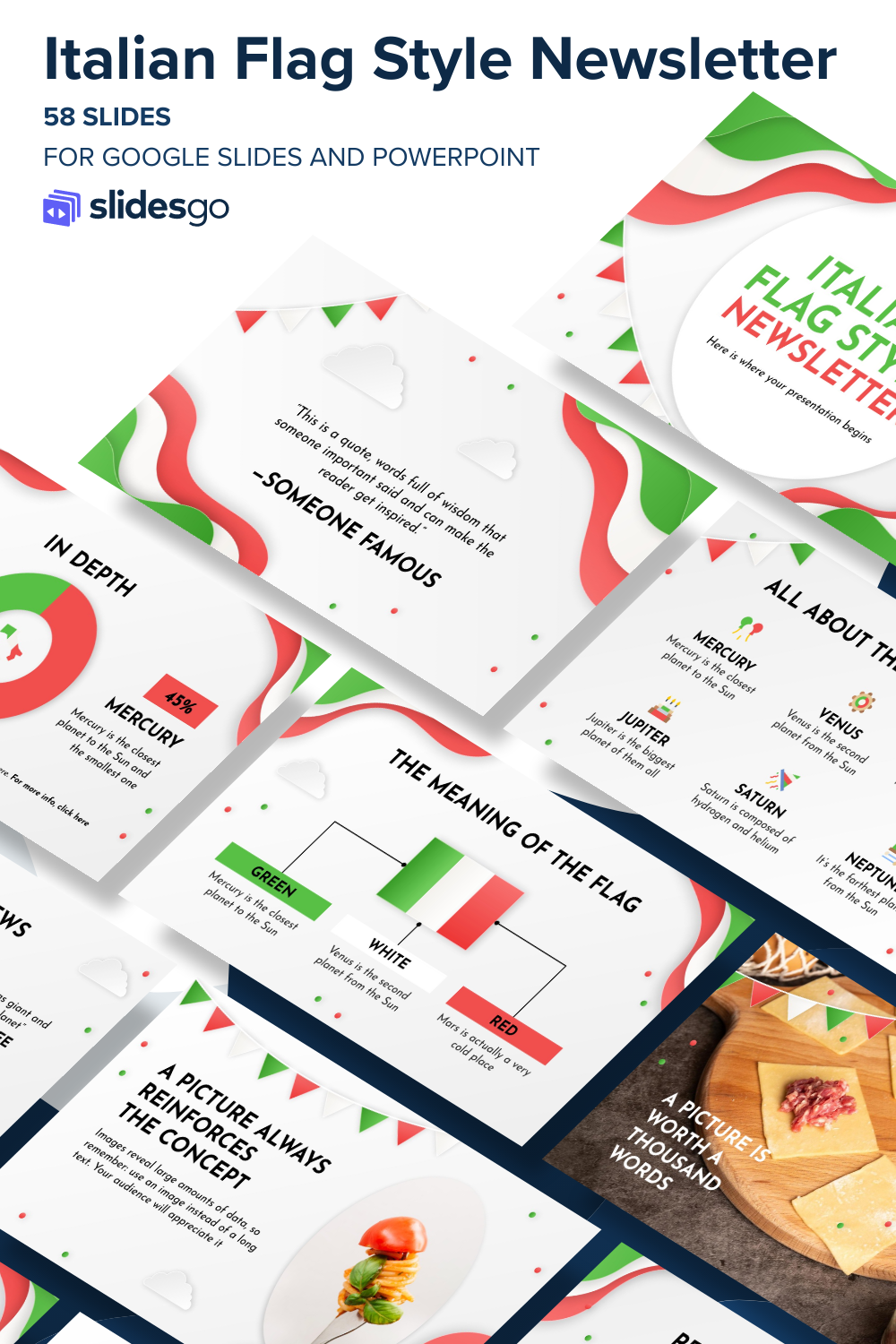 Italian Flag Style Newsletter | Google Slides & PPT