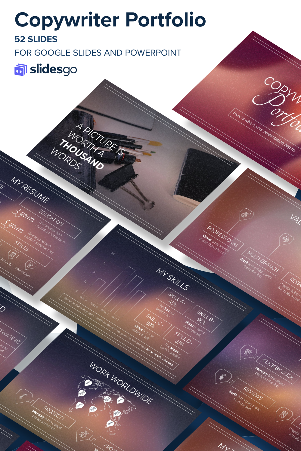 Copywriter Portfolio | Google Slides & PowerPoint template