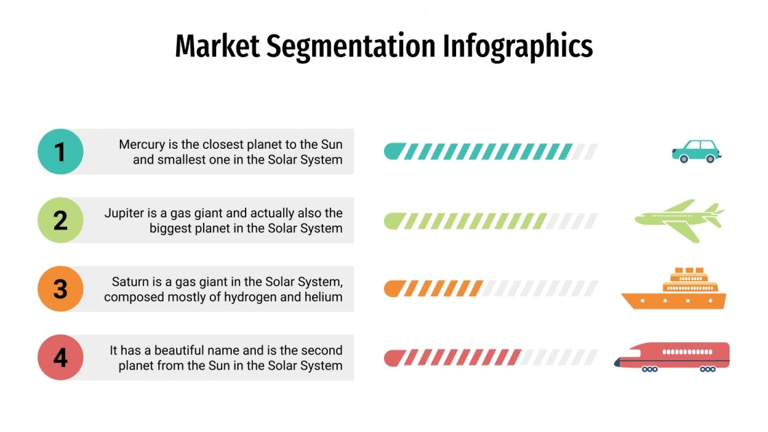 Infographies segmentation marché | Modèle Google Slides et PPT