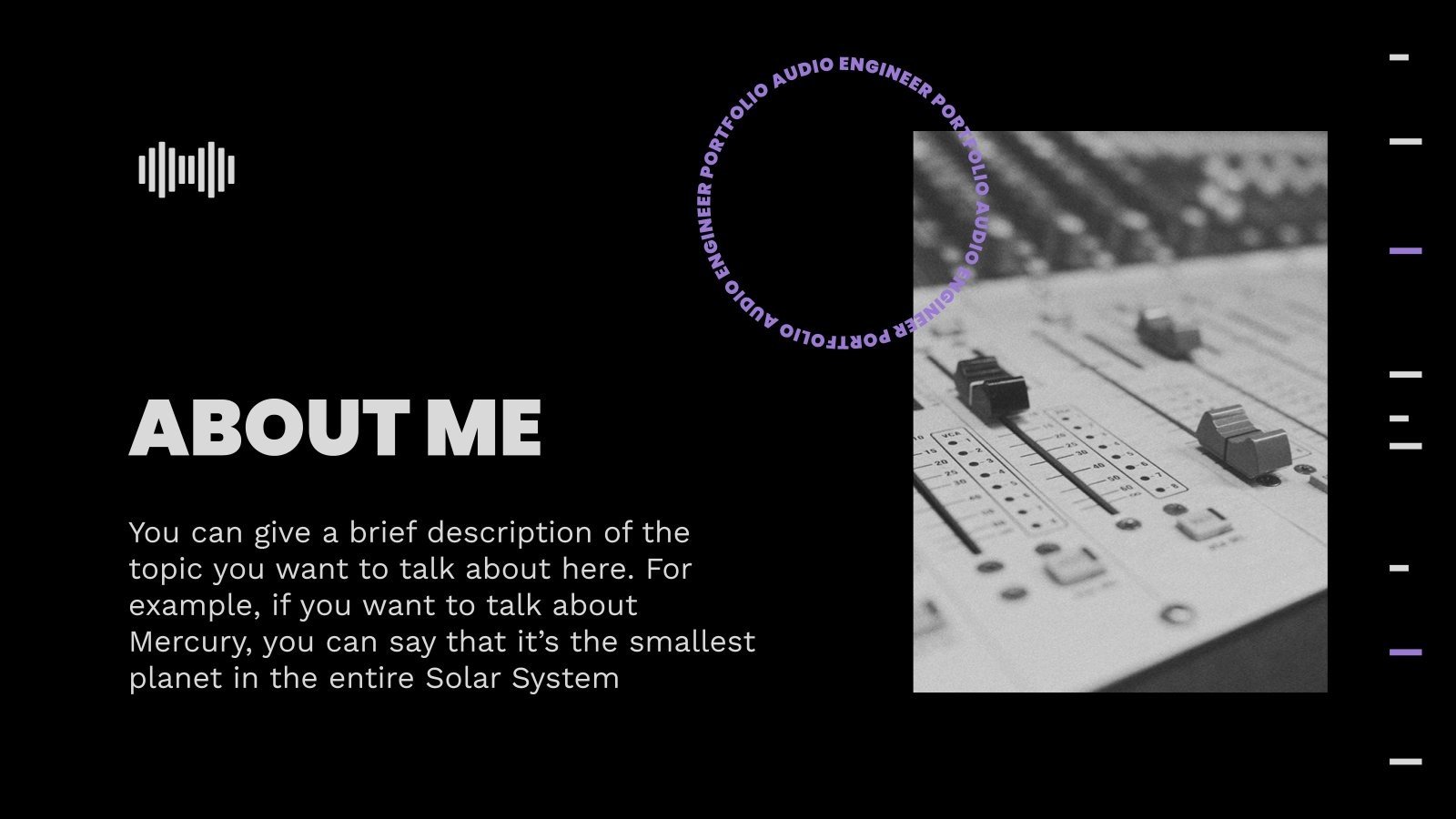 Audio Engineer Portfolio | Google Slides & PowerPoint
