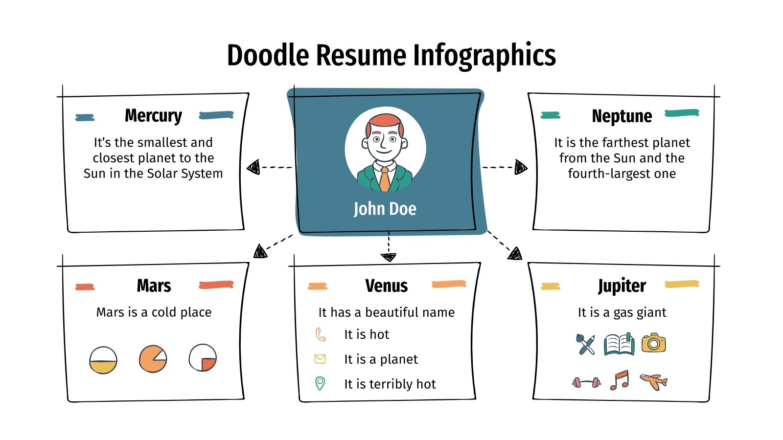 Infographies pour CV croquis | Modèle Google Slides et PPT