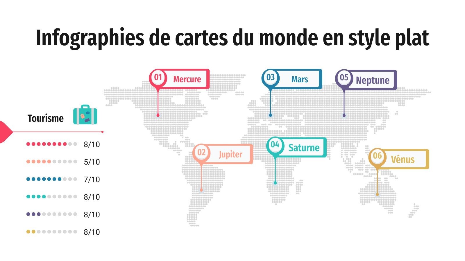 Flat Style World Maps Infographics | Google Slides & PPT