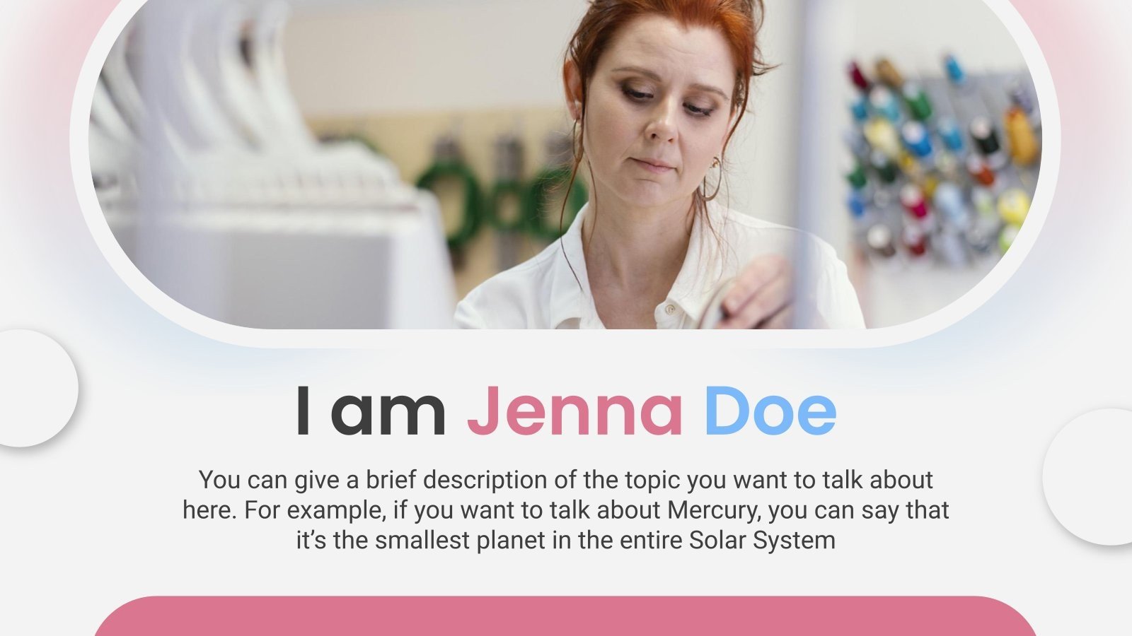 Conoce al equipo: Jenna Doe | Google Slides y PowerPoint