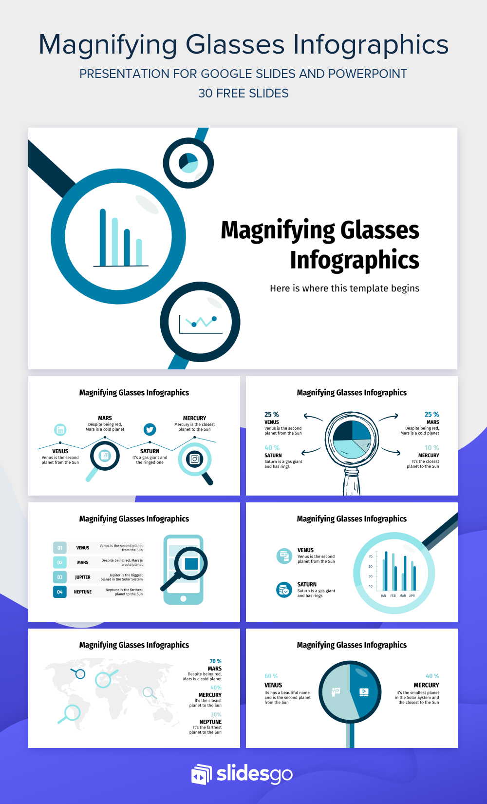Magnifying Glasses Infographics for Google Slides and PPT