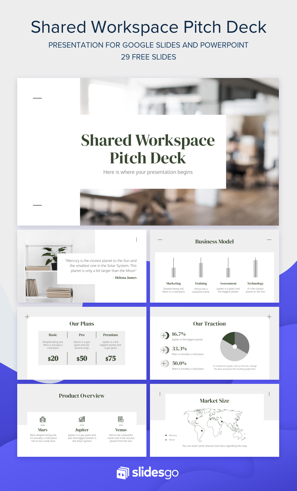 Page 2 | Shared Workspace Pitch Deck Google Slides & PPT template