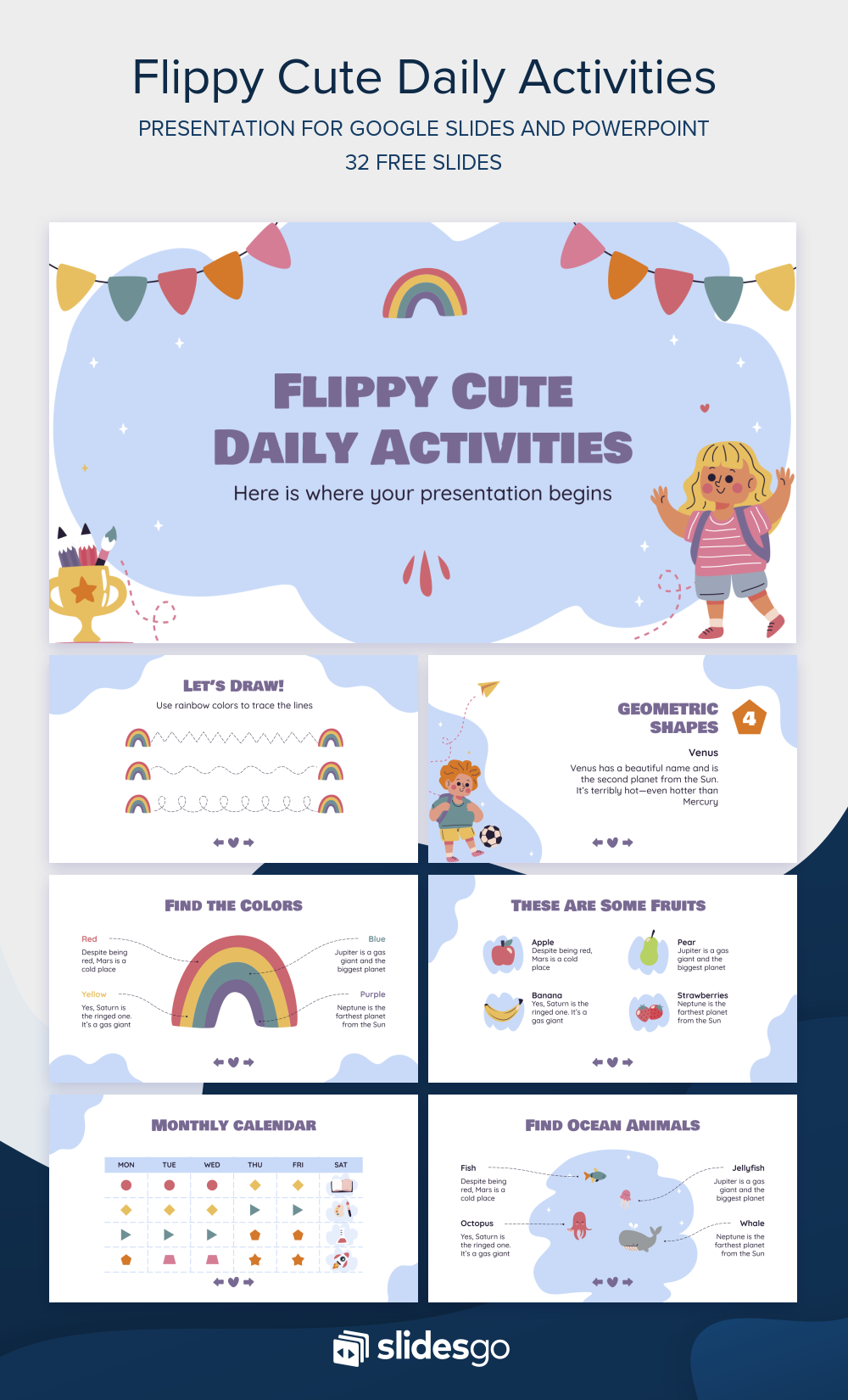 Flippy Cute Daily Activities Google Slides & PowerPoint template
