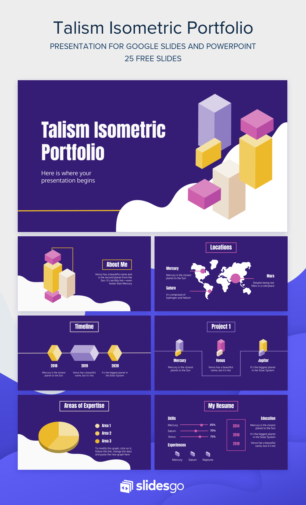 Page 2 | Talism Isometric Portfolio Google Slides & PowerPoint template