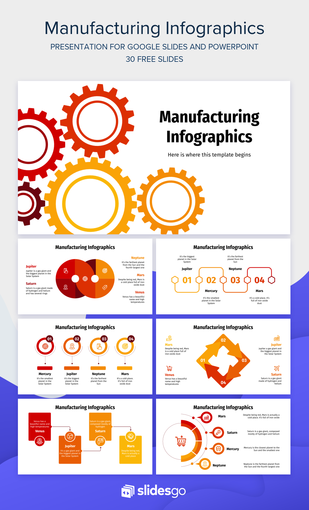 Manufacturing Infographics for Google Slides and PowerPoint