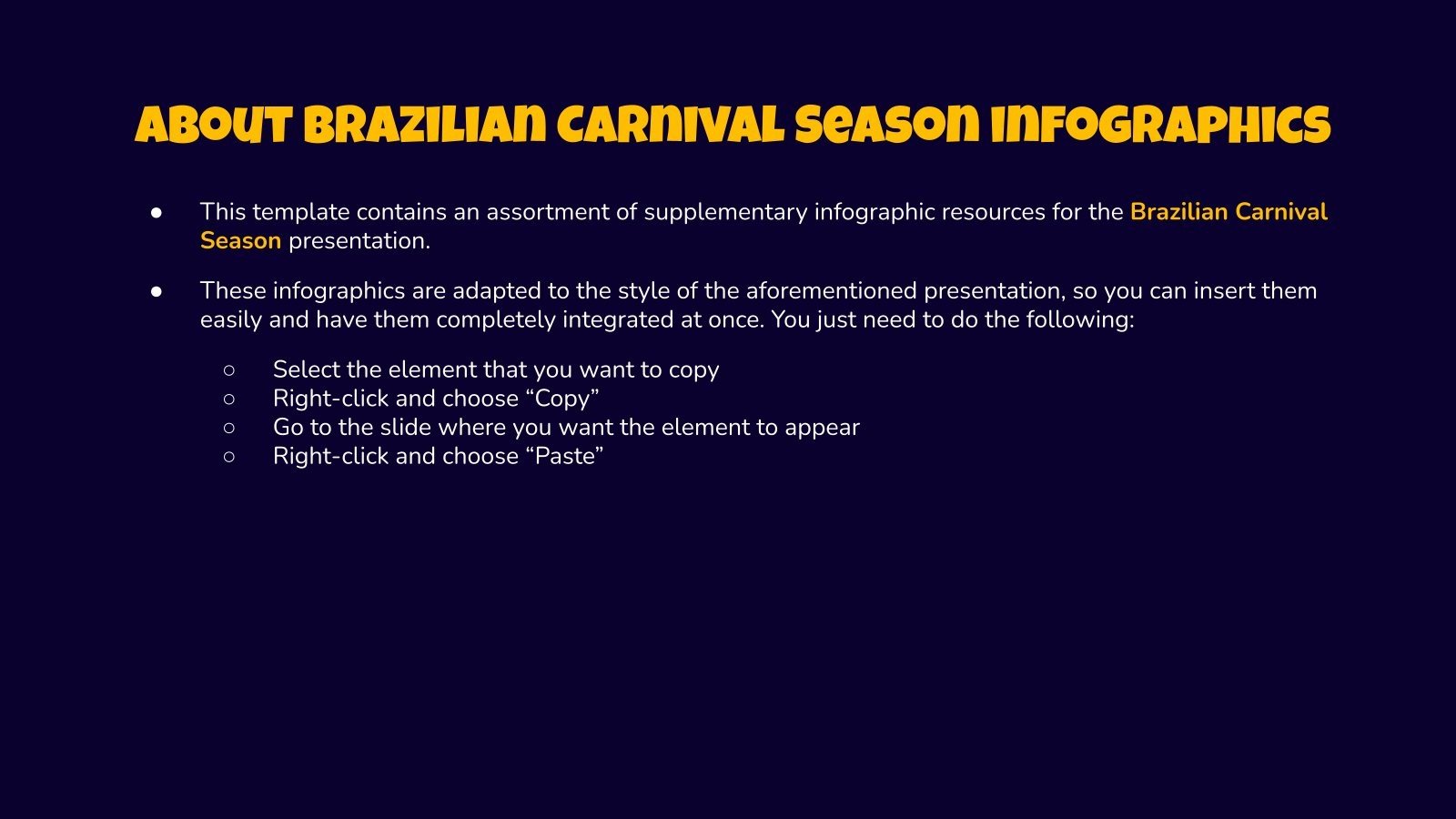 Infografías Temporada de Carnaval en Brasil | Google Slides