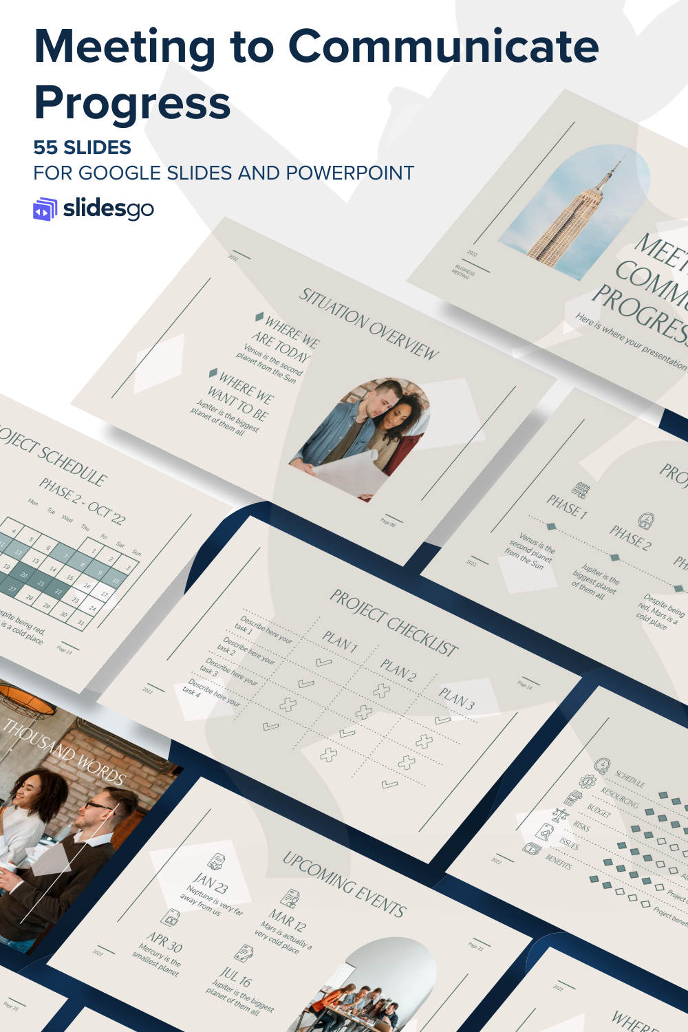 Meeting to Communicate Progress | Google Slides & PowerPoint