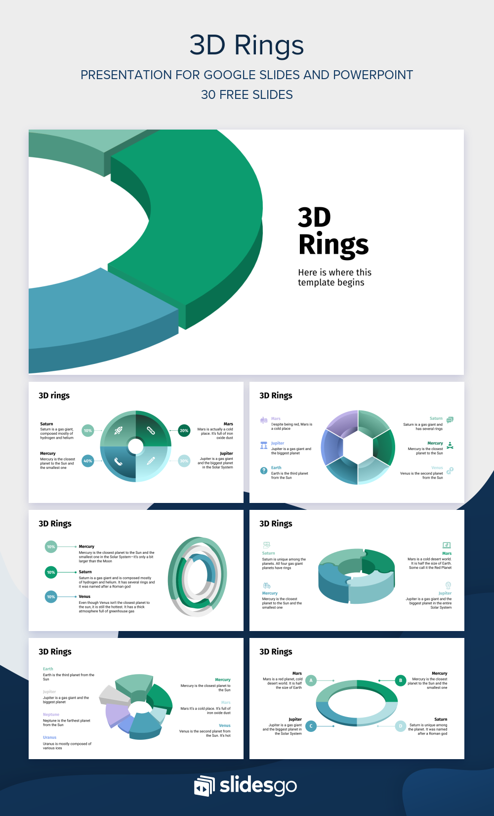 Free 3D Rings for Google Slides and PowerPoint